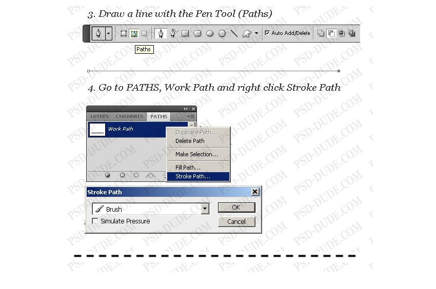 Dashed Line Photoshop Photoshop Tutorial PSDDude