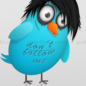 Twitter Logo With Emo Twitter Bird | PSDDude